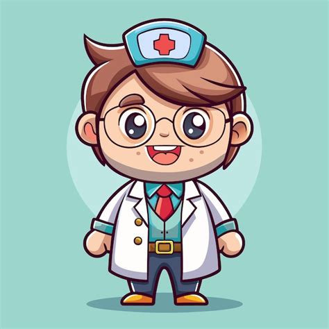 Cute Cartoon Doctor Character Premium Ai Generated Vector