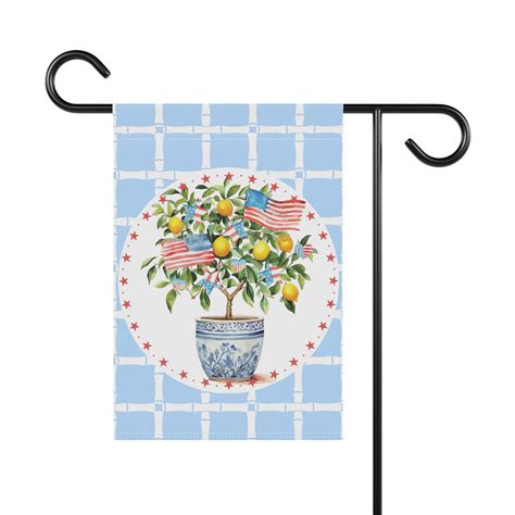 American Flag Red White Blue Garden Flag T Lemon Tree Independence