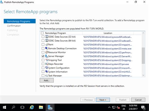 Windows Server 2016 Publish Remoteapp Server World