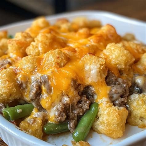 Easy Cheesy Tater Tot Casserole With Ground Beef