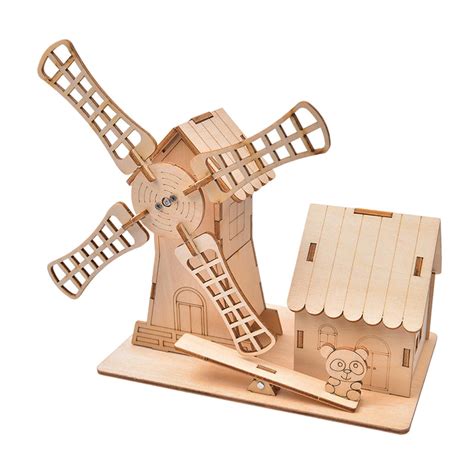Windmill Wooden House Science Experiment Educational Toy Teaching Toy