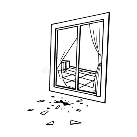 Broken Window Pane Drawing