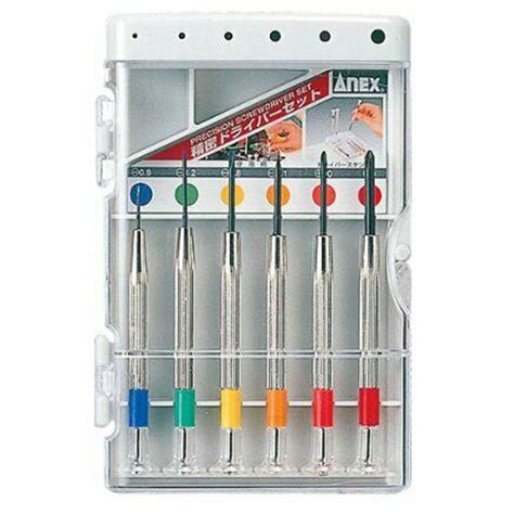 Anex 6 Piece Color Coded Precision Phillips And Flat Blade Screwdriver