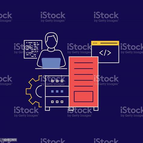 Big Data Developer Related Conceptual Vector Illustration Development
