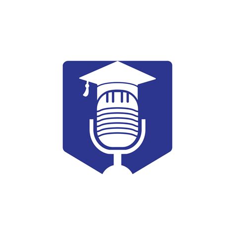 Graduate Podcast Logo Icon Symbol Design Education Podcast Logo Concept 11169976 Vector Art At