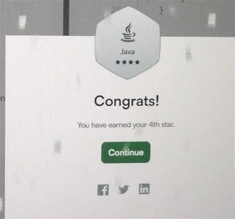 Thrilled To Share A New Achievement I Have Earned My 4th Star In Java