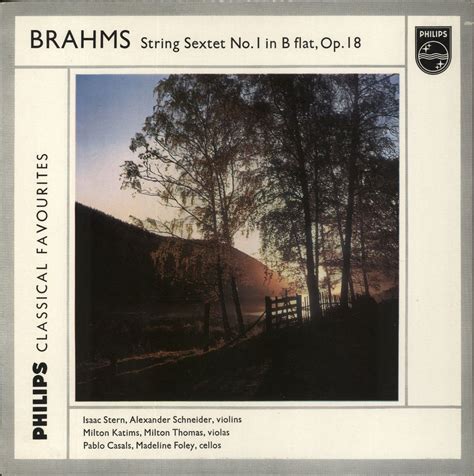 Johannes Brahms String Sextet No 1 In B Flat Op18 Uk Vinyl Lp —