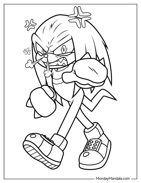 Knuckles The Echidna Coloring Pages