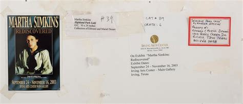 Lot Martha Simkins American Texas 1866 1969 Highland Park Lady