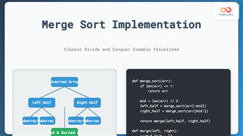 Merge Sort Implementation Classic Divide And Conquer Example With