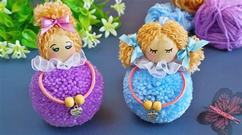 👸💕 КУКЛА СУВЕНИР своими руками 💃pom Pom Doll Diy Felt Christmas Ornaments Doll Crafts Pom