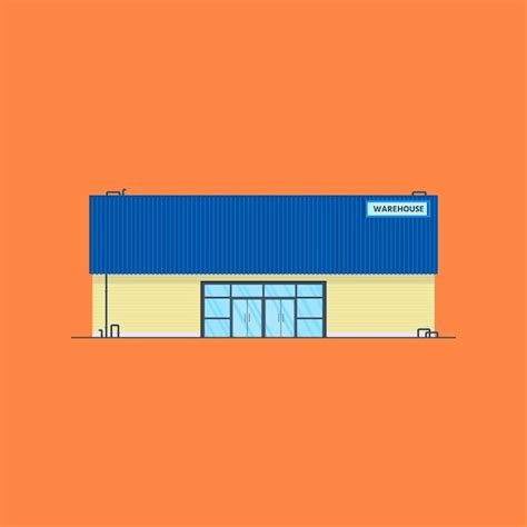 Premium Vector Flat Old Vintage Small Modern Warehouse In The City