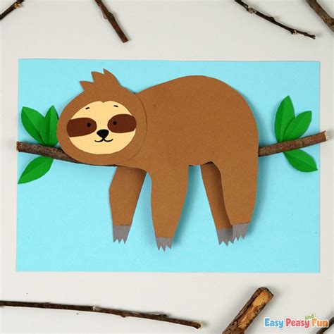 Sloth On A Branch Craft Easy Peasy And Fun