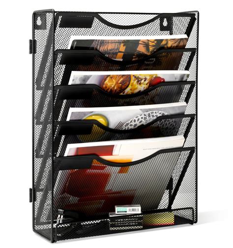 Easypag 5 Tier Wall File Holder Deskwall Mount Hanging