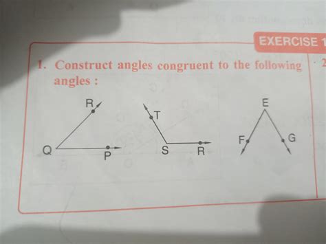 Exercise1 Construct Angles Congruent To The Following Angles Filo