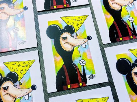 Ricky Rat Illustration Digital Art Print 5x7 Professionally Etsy