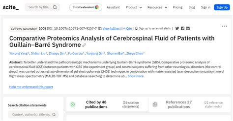 Comparative Proteomics Analysis Of Cerebrospinal Fluid Of Patients With