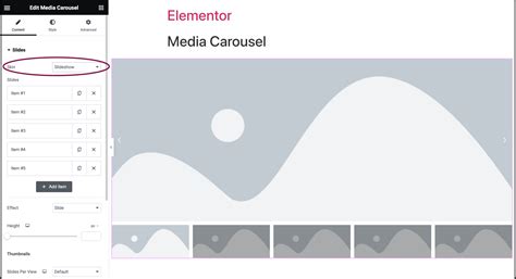 Media Carousel Widget Elementor