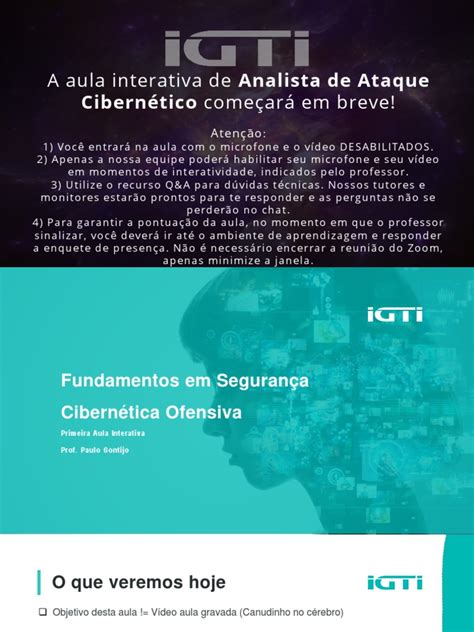 Slides Da Primeira Aula Interativa Módulo 1 Bootcamp Analista De Ataque Cibernético Pdf