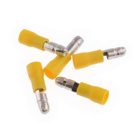 Yellow Insulated Cable Terminal Bullet Butt Male Terminal Wire Lug