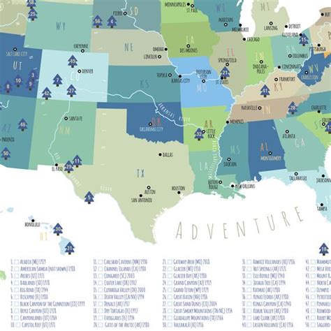Epic Us National Park Wall Maps To Help You Keep Track Of Your Travels