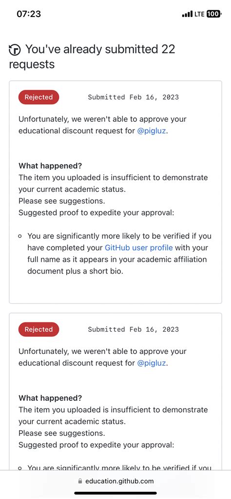 My Application Gets Instantly Rejected · Community · Discussion 49592 · Github