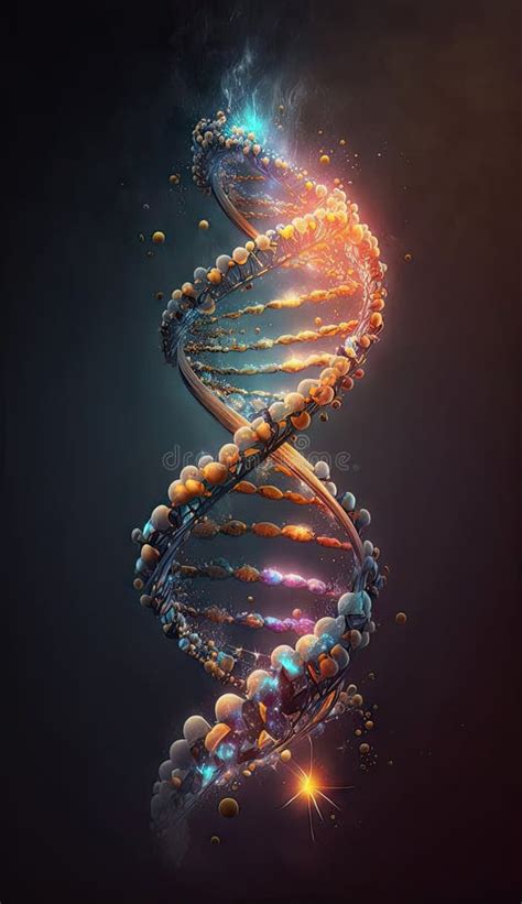 Ai Generated Dna Molecule Structure On Dark Background Science Concept
