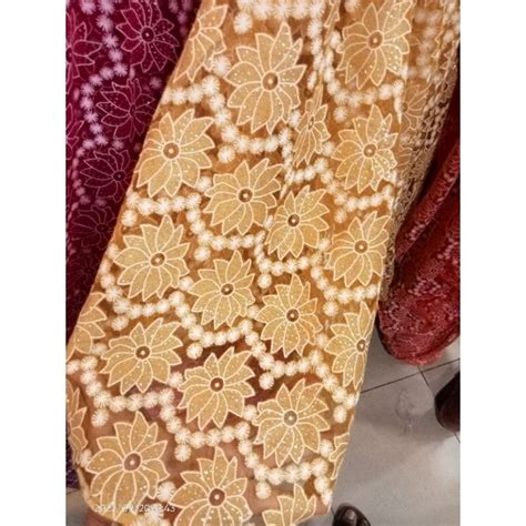 Jual ¹² Meter Kain Tile Sitru Motif Kembangkain Tulle Motif Kembang