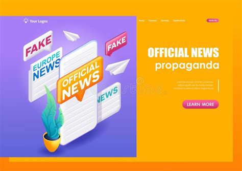 3d Isometric Cartoon Official News And Propaganda Posting False