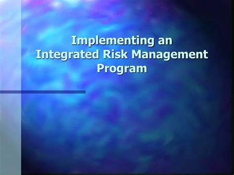 PPT Implementing An Integrated Risk Management Program PowerPoint Presentation ID