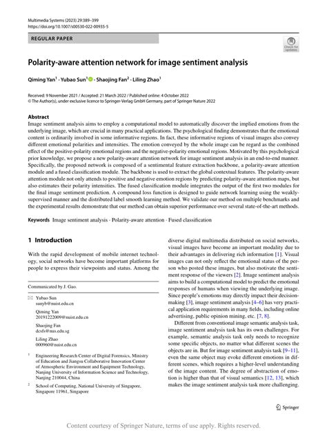 Polarity Aware Attention Network For Image Sentiment Analysis Request Pdf