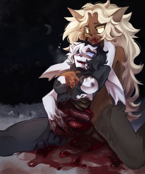 Rule 34 Animal Humanoid Black And White Fur Blonde Hair Blood Blood
