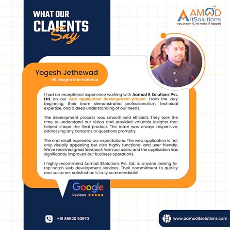 Aamod Itsolutions Pvt Ltd On Linkedin Client Testimonial “exceptional