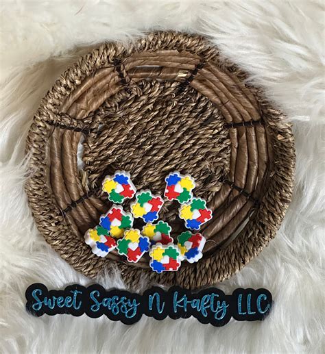 Autism Silicone Focal Bead Autism Puzzle Silicone Focal Bead Focal