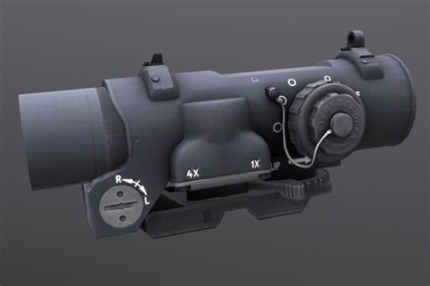 3d Model Rifle Scope Elcan Specter Vr Ar Low Poly Cgtrader
