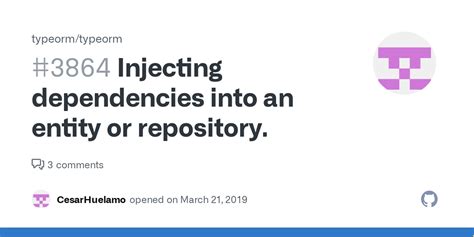 Injecting Dependencies Into An Entity Or Repository · Issue 3864
