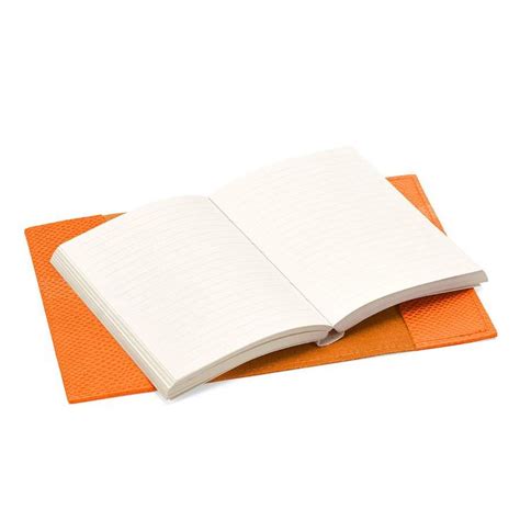 Refillable Pocket Notebook In Orange Lizard