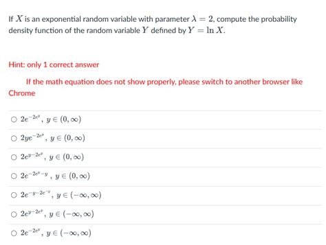 Solved If X ﻿is An Exponential Random Variable With