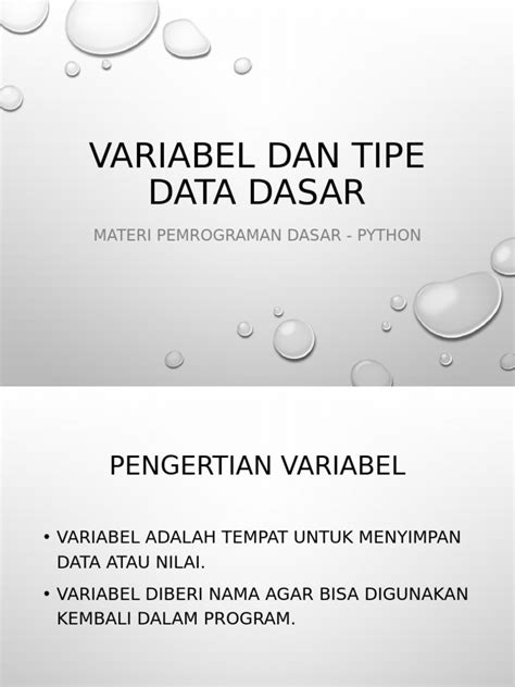 Variabel Dan Tipe Data Di Python Pdf