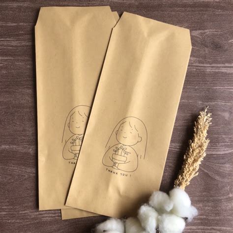 Jual Packaging Amplop Coklat Motif Girl Packaging Amplop Asthetic