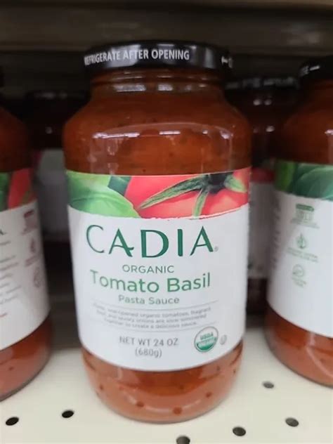 Cadia Organic Tomato Basil Pasta Sauce Fig App