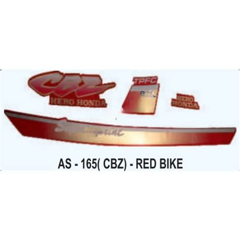 Graphics Sticker Set For Hero Honda Cbz Red Vehicle Both Sides