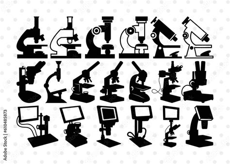 Microscope Silhouette Microscope Svg Lab Tool Svg Microscope Outline