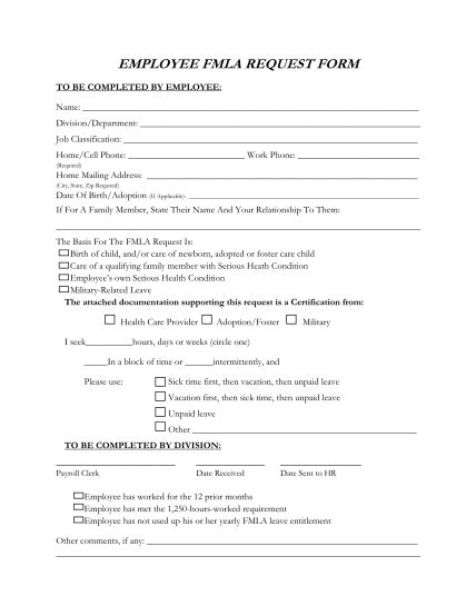 18 Fmla Forms For Employee Free To Edit Download And Print Cocodoc