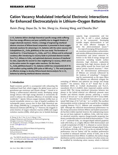 Cation Vacancy Modulated Interfacial Electronic Interactions For