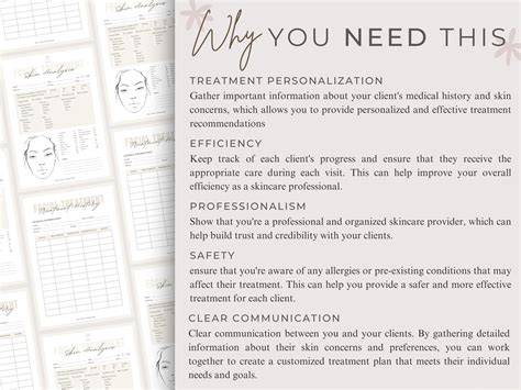 Skin Analysis Form Template Skincare Template Esthetician Etsy