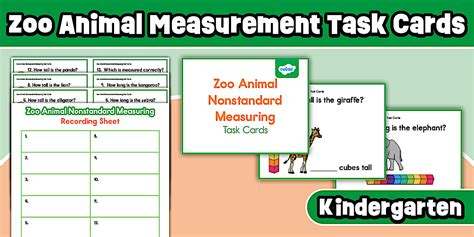 Kindergarten Zoo Animal Nonstandard Measuring Task Cards