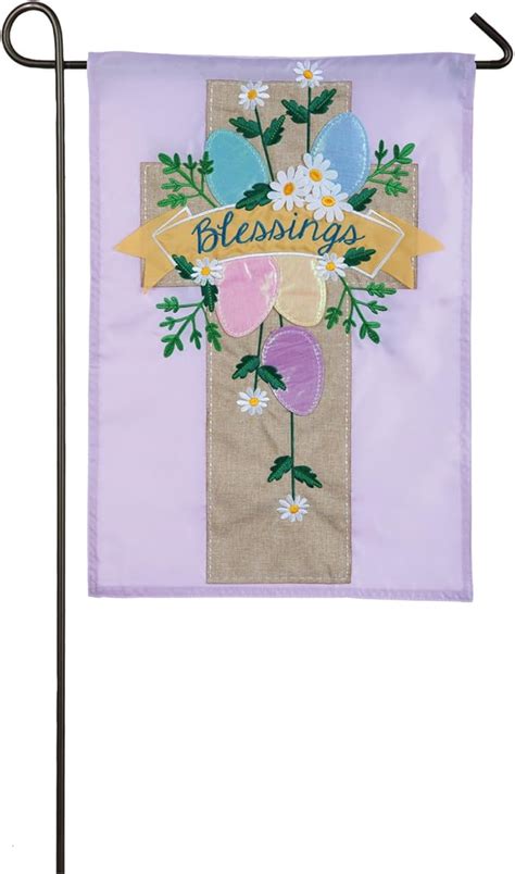 Evergreen Flag Easter Cross Applique Garden Flag 12 5 X 18 Inches Garden And Outdoor