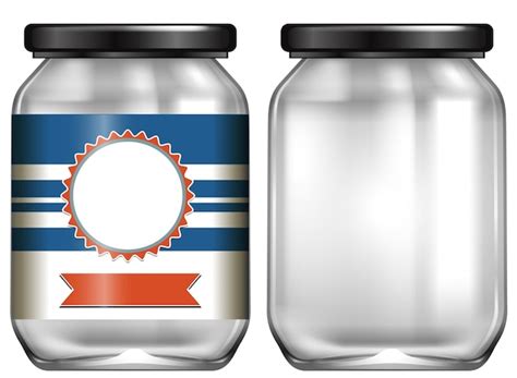 Premium Vector Glass Jar With Label
