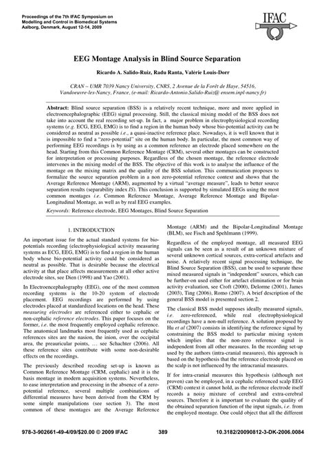 Pdf Eeg Montage Analysis In Blind Source Separation